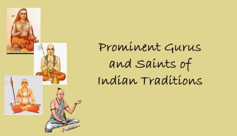 Prominent Gurus and Saints of Indian Traditions - Bharat Articles