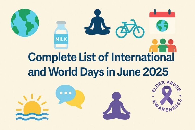 Complete List of International and World Days in June 2025 - Bharat ...